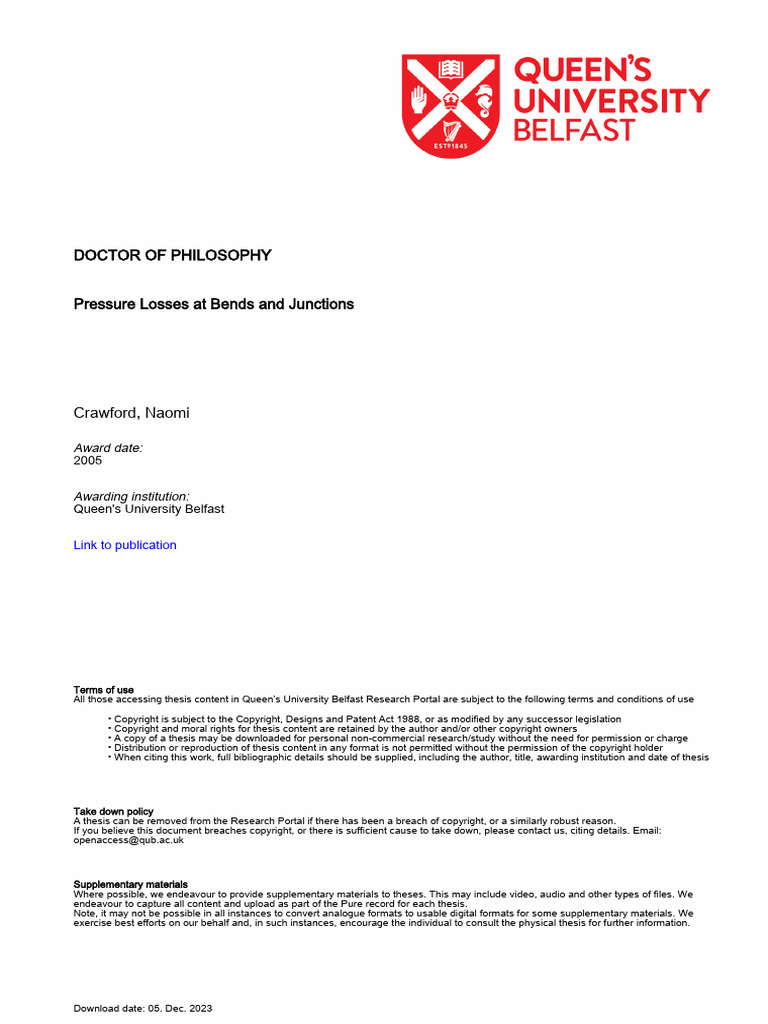 Final1 Pressure Losses at Bends and Junctions | PDF | Fluid Dynamics ...