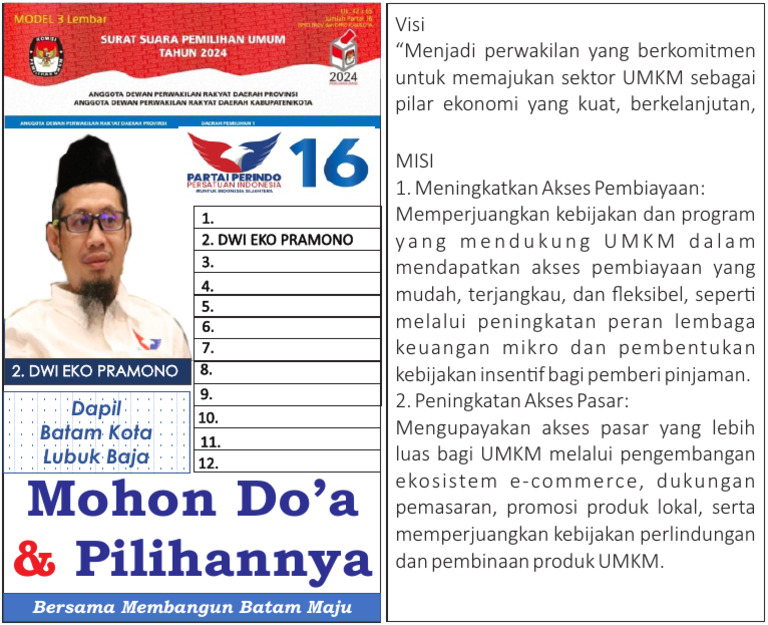 Kartu Nama Caleg Perindo | PDF