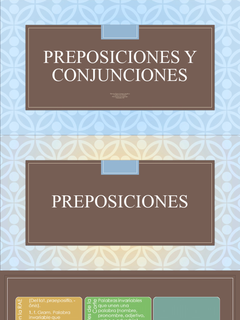 Preposiciones y Conjunciones en Español | PDF | Artes del Lenguaje y ...