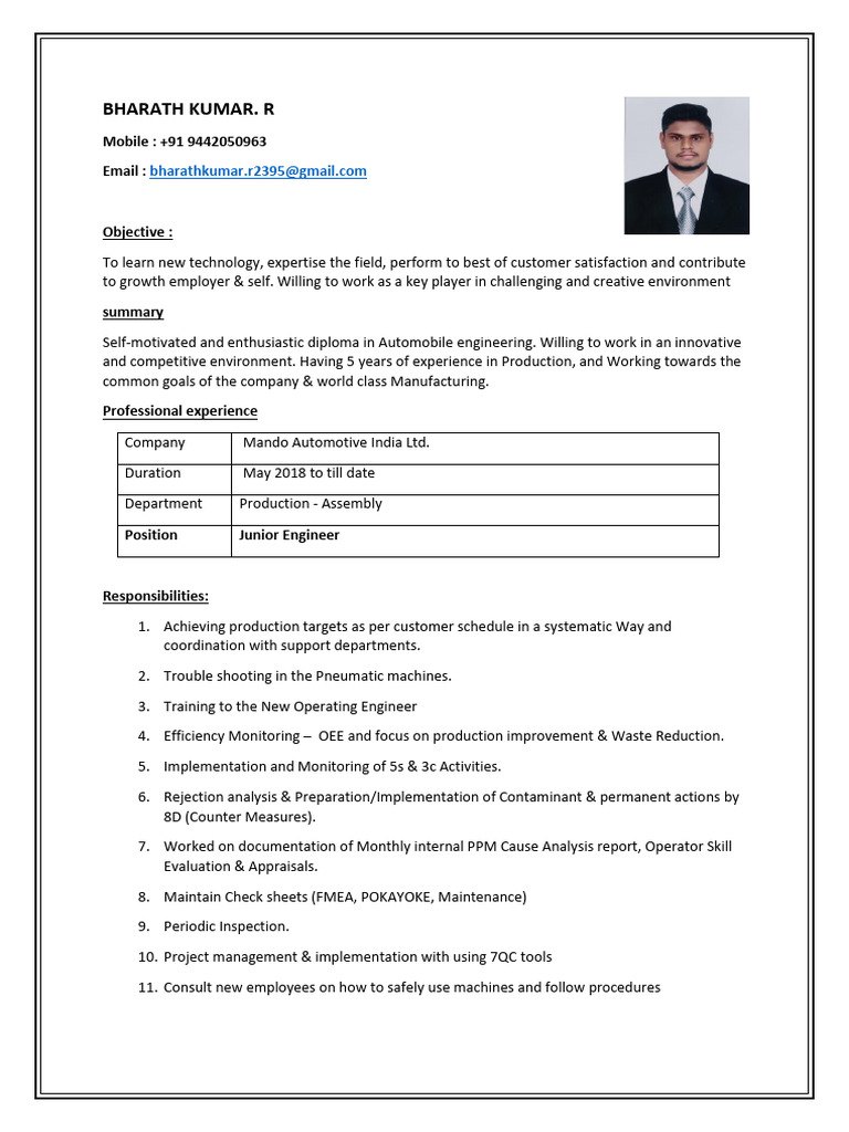 Bharath Kumar Resume 2 | PDF | Project Management | Business