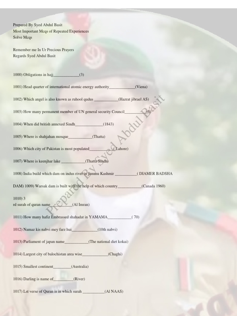 Quiz Prep: Key MCQs for Students | PDF | Abrahamic Religions