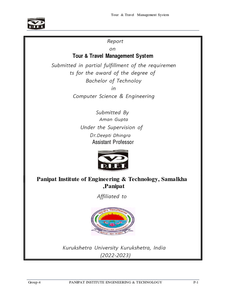 Final Tour & Travel Final Project Report, Aman, 2819154 | PDF | Application Software | Android ...