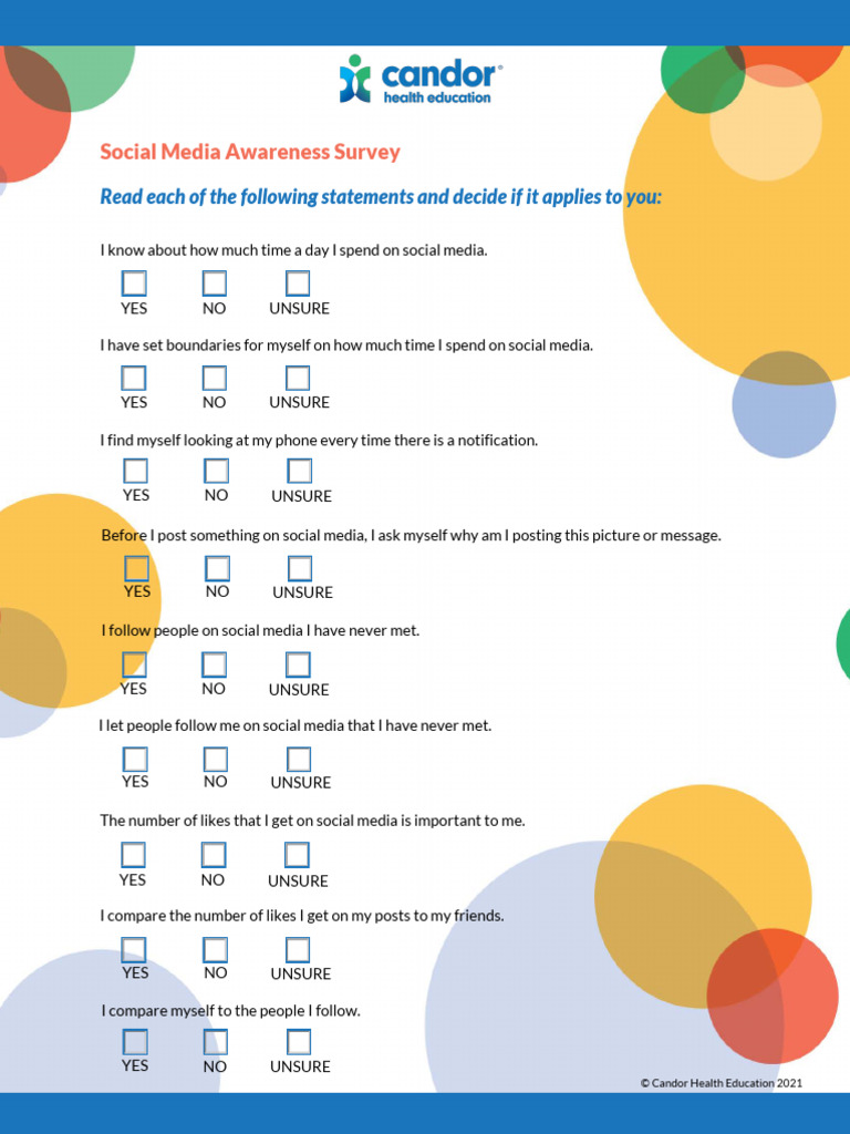 Social Media Usage Reflection Survey | PDF