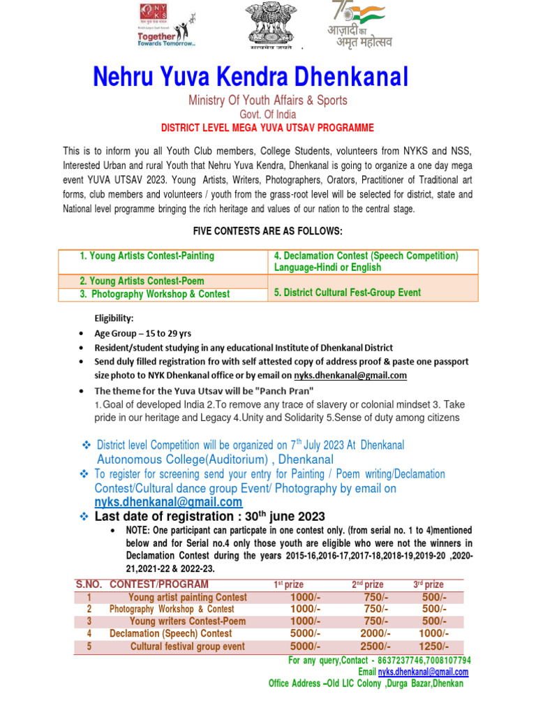 2023 YUVA UTSAV POSTER DKL Nyk | PDF