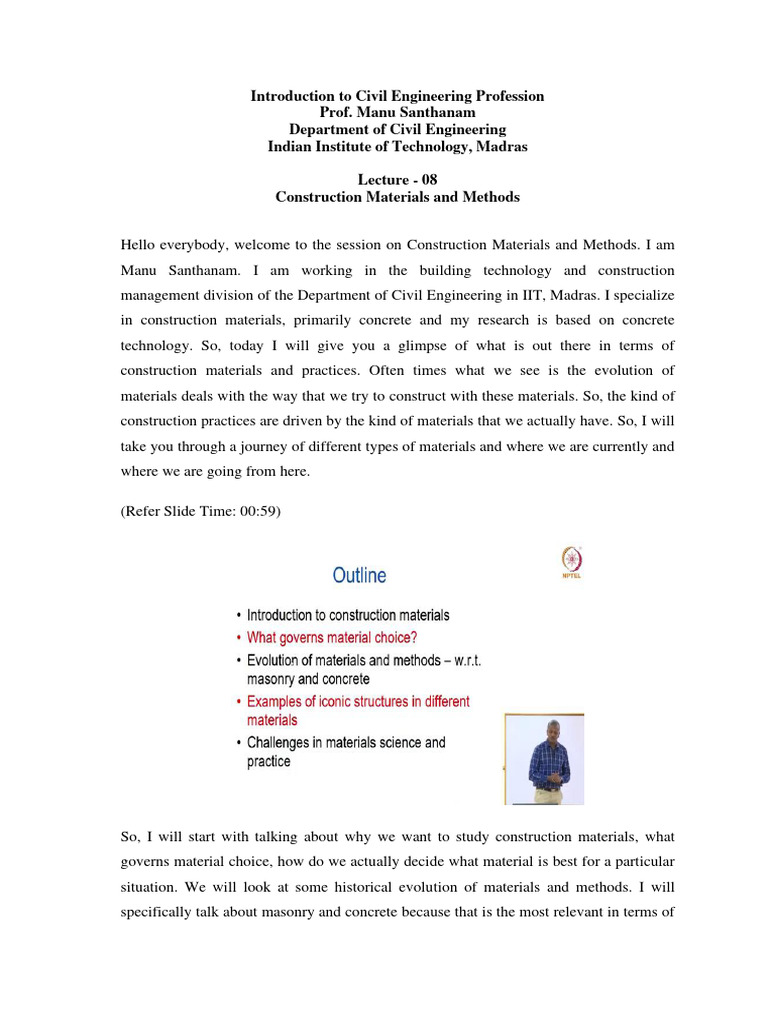 Lec 8 | PDF | Concrete | Cement