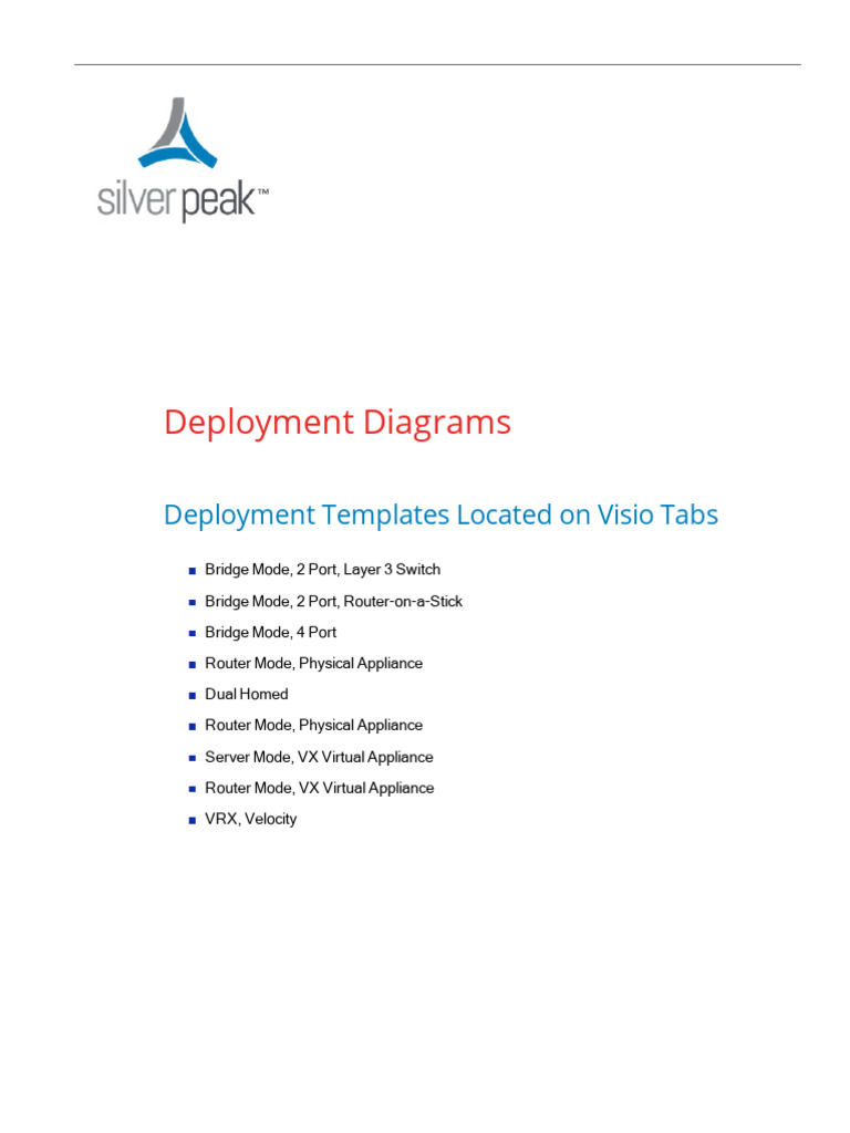 Silver Peak Deployment Diagrams Visio Af | PDF | Router (Computing ...