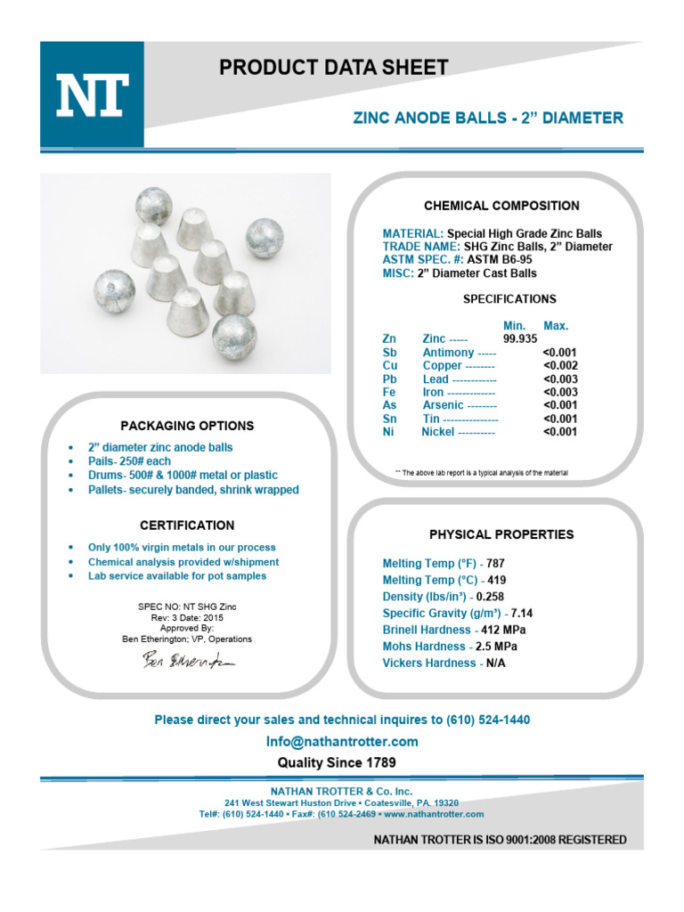 Zinc Balls | PDF | Metallic Elements | Secondary Sector Of The Economy