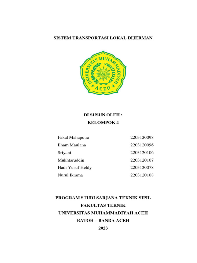 Makalah Sistem Transportasi KLP 4. 1 | PDF Makalah Sistem Transportasi KLP 4. 1 | PDF