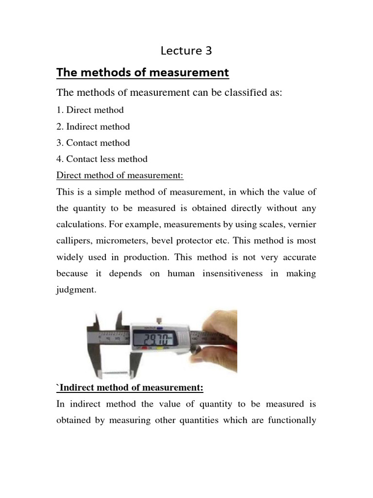 Lecture 3-Ar | PDF | Metrology | Measuring Instrument