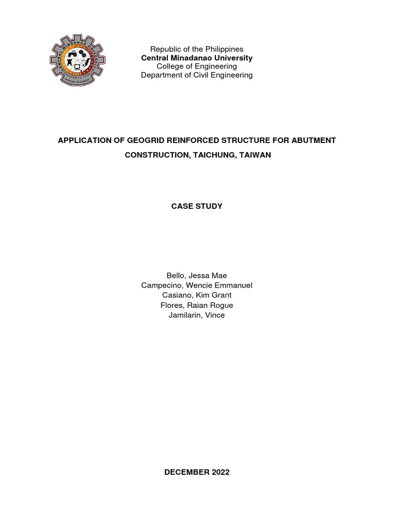 CASE STUDY Bridge Abutment | PDF | Road | Soil