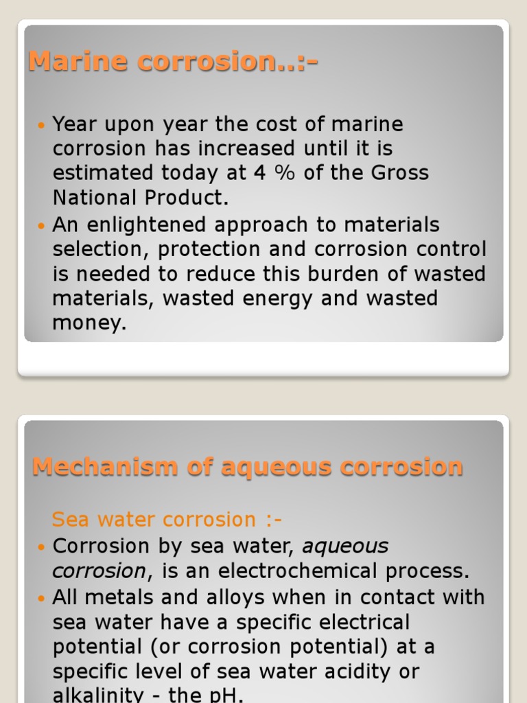 Marine Corrosion | Corrosion | Metals