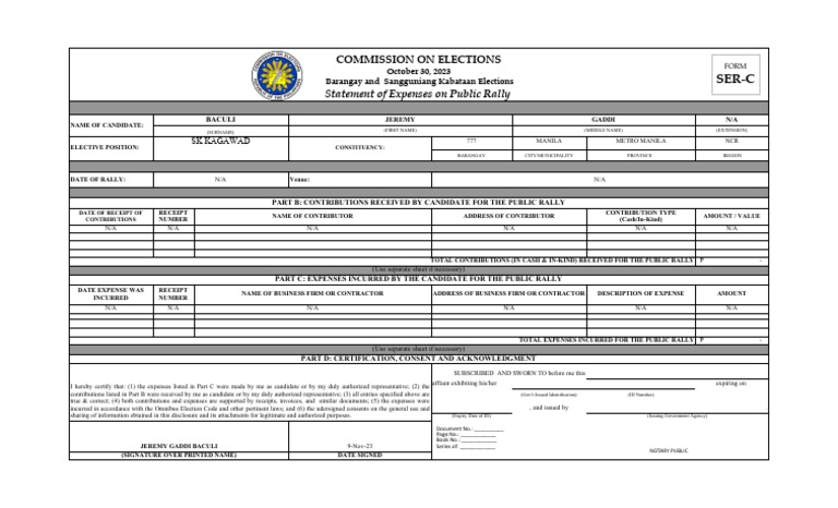 Ser C Template | PDF | Government