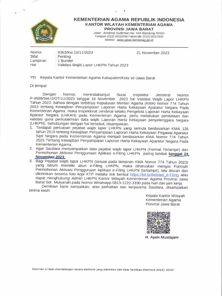 Validasi Wajib Lapor LKHPN | PDF