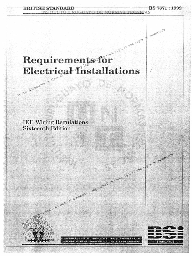 Requirements For Electrical Installations (BS7671) I.E.E. Wiring Regulations by Institution of ...