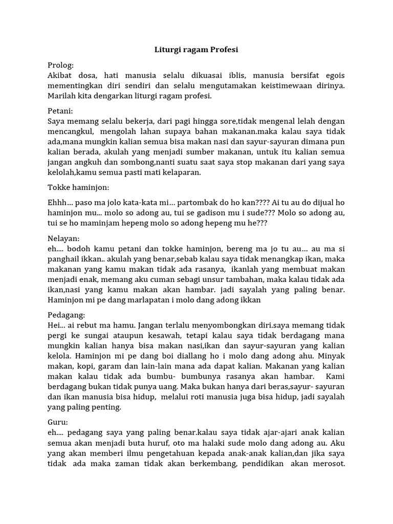 Liturgi Ragam Profesi | PDF