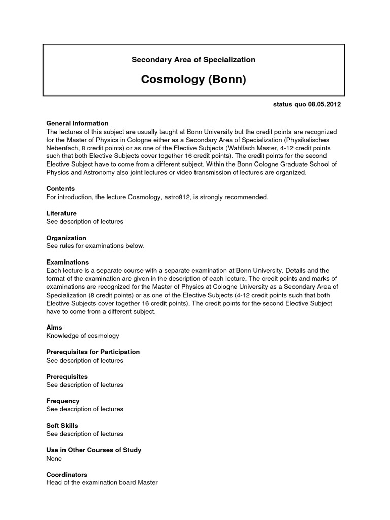 Module Cosmology | PDF | Science & Mathematics