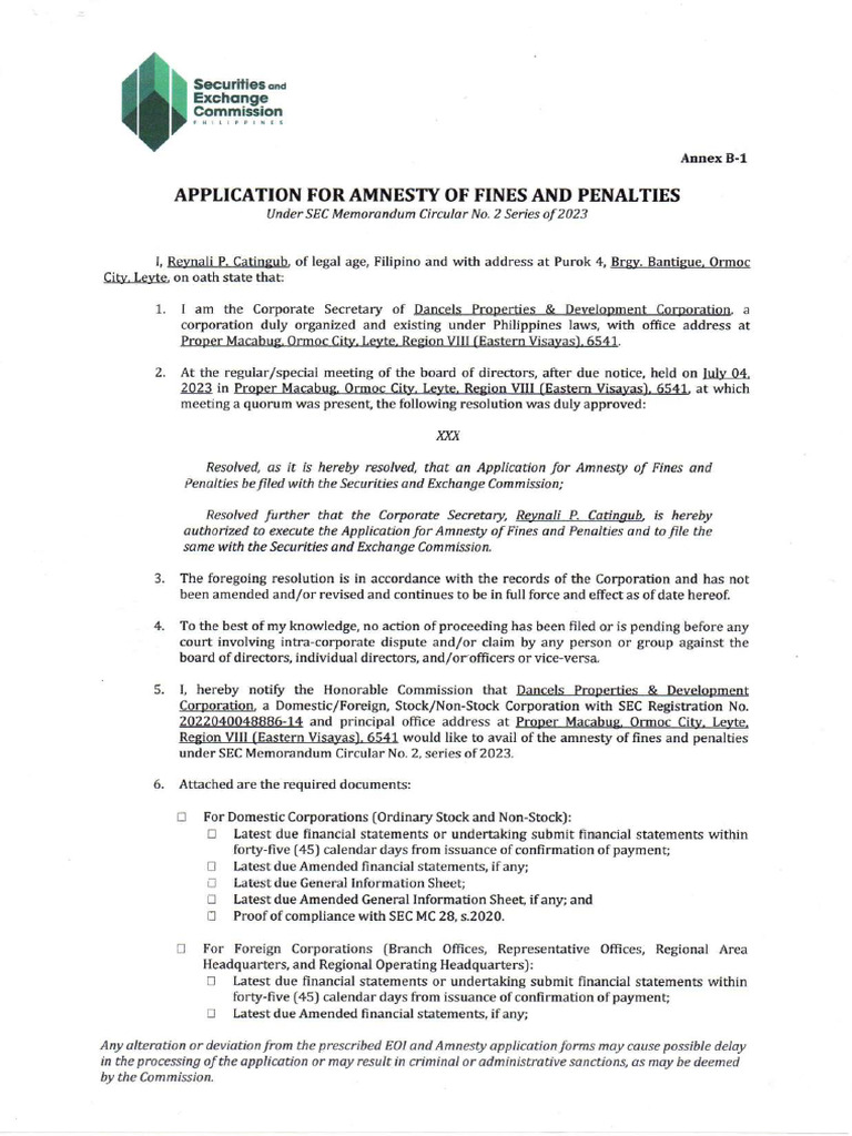 AMNESTYAPPLICATION | PDF