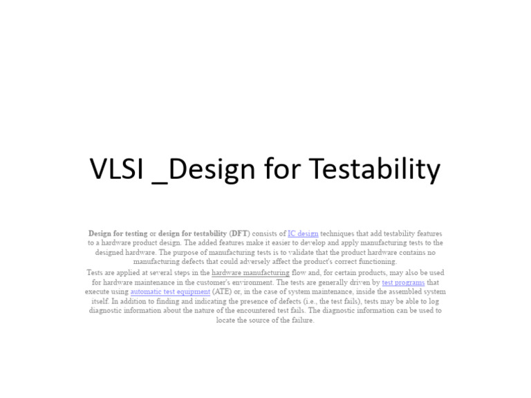 VLSI Design for Testability Guide | PDF