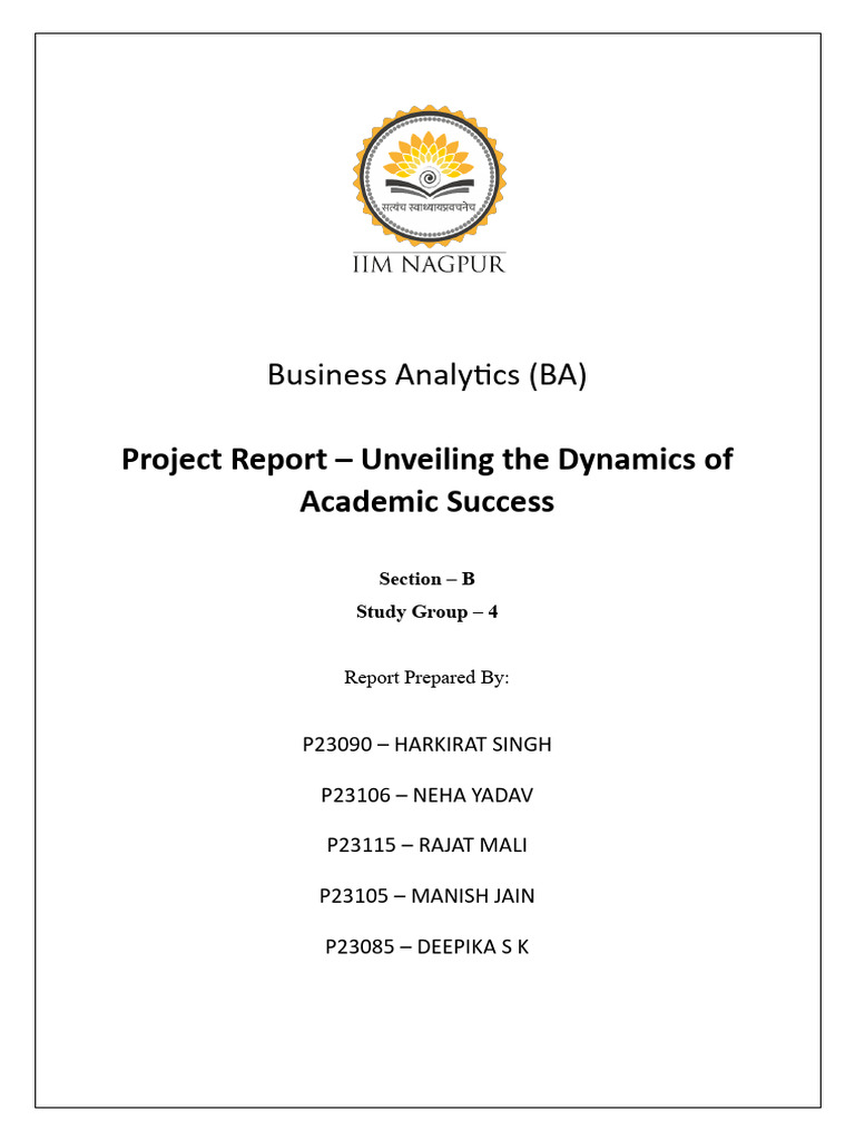 Section B Group 4 BA Project 1 | PDF | Regression Analysis | Statistics