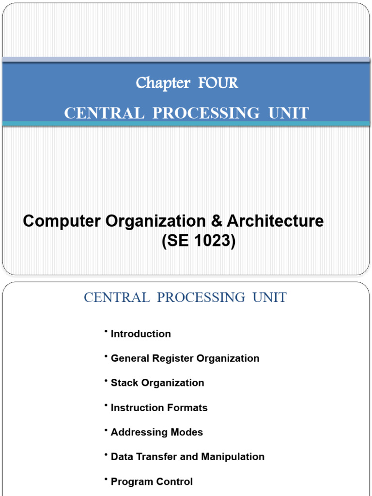 COA Ch4 Cpu | PDF | Central Processing Unit | Computer Hardware
