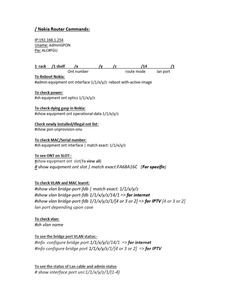 Nokia Commands | PDF | Quality Of Service | Computer Architecture