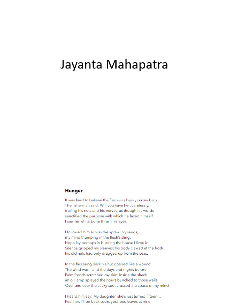 3 Jayanta Mahapatra | PDF | Poetry | Classics