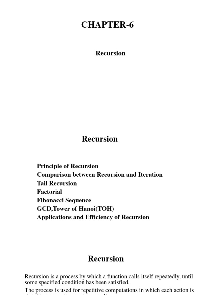 6 Recursion | PDF | Iteration | Software Development 6 Recursion | PDF | Iteration | Software Development