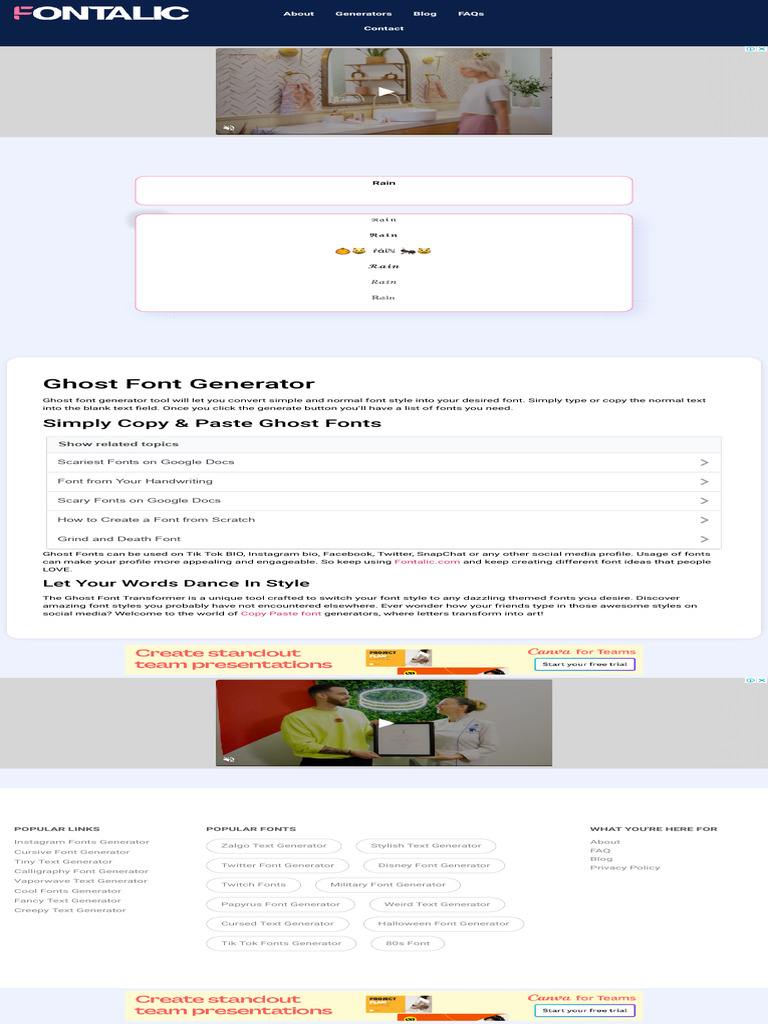 Ghost Font Generator: Simply Copy & Paste Ghost Fonts | PDF