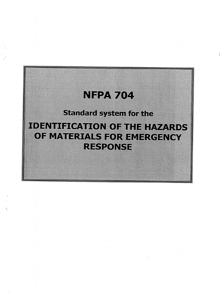 NFPA 704 - Identification of The Hazards of Materials For Emergency ...