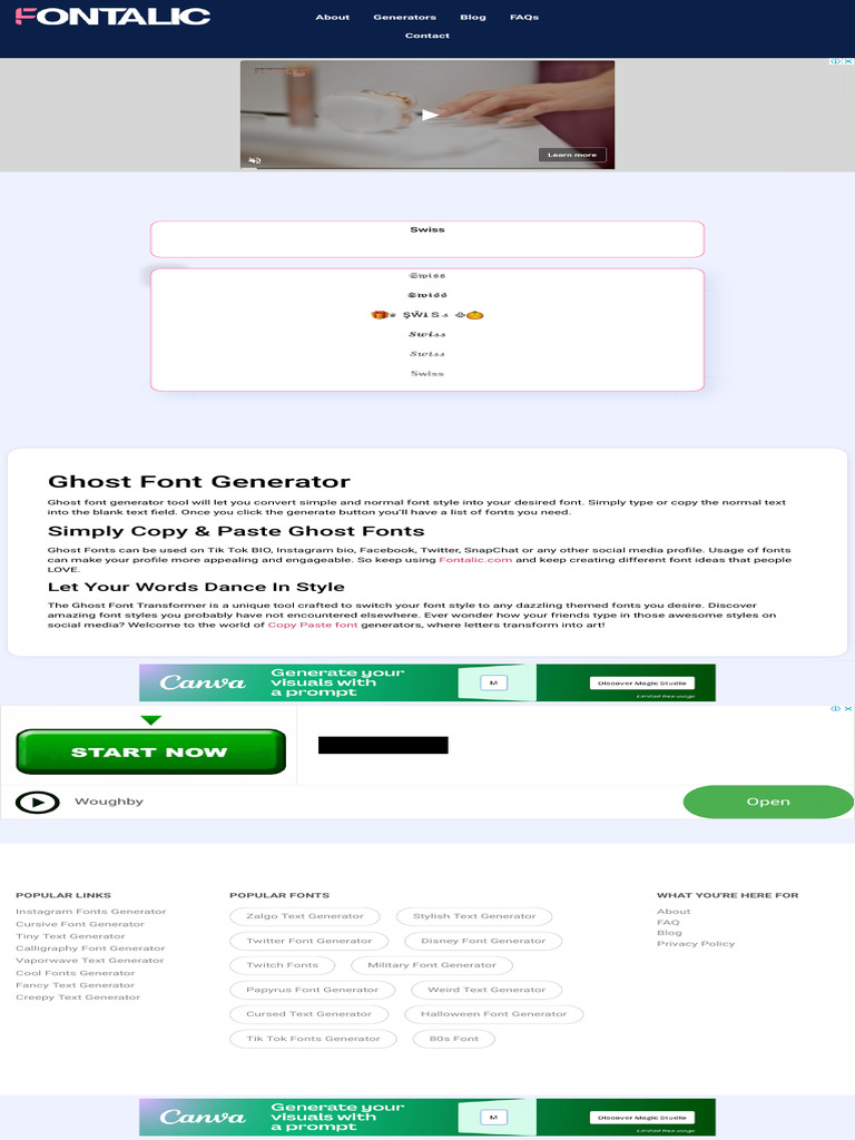 Ghost Font Generator | PDF