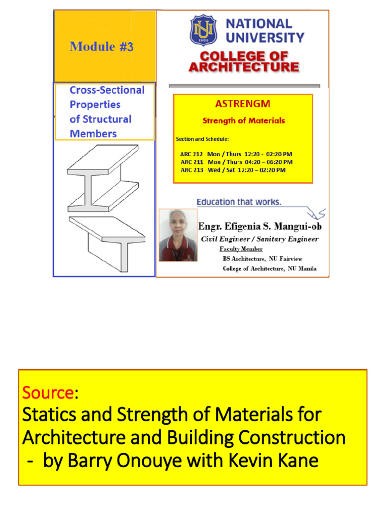 Module 3 ASTRENGM Cross Sectional Properties | PDF | Beam (Structure) | Bending