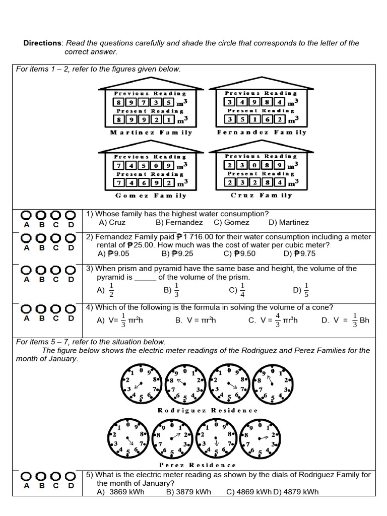 Q4-MATH-6-Summative-Test Practice | PDF | Sphere | Volume