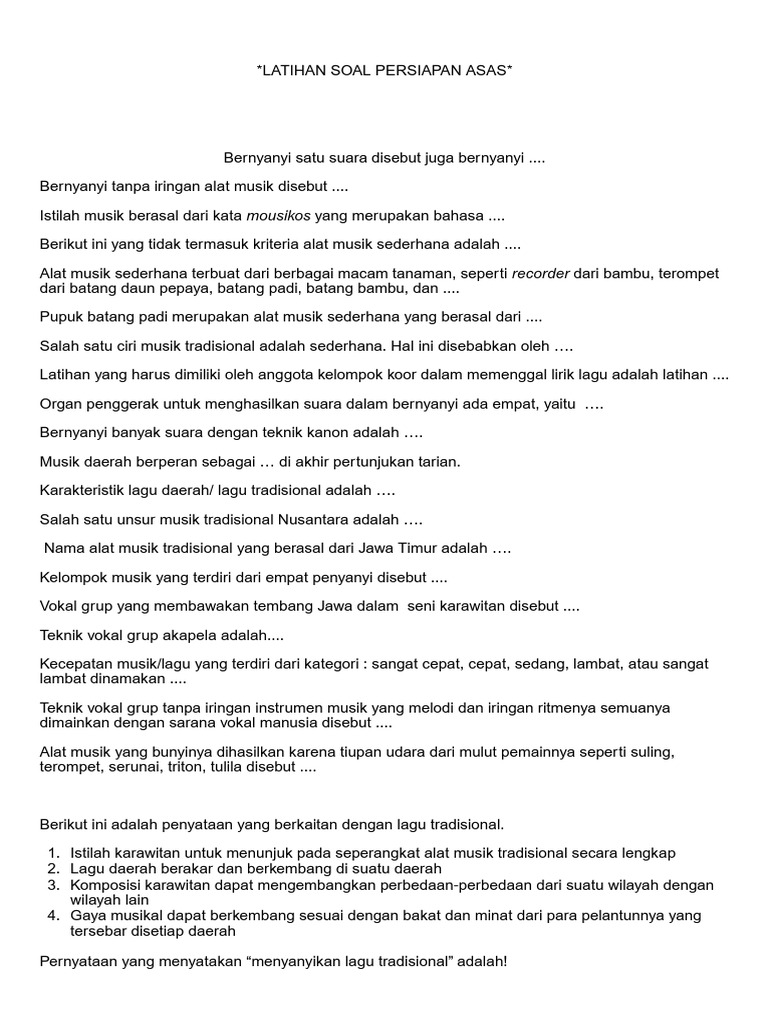 Latihan Soal Persiapan Ujian | PDF