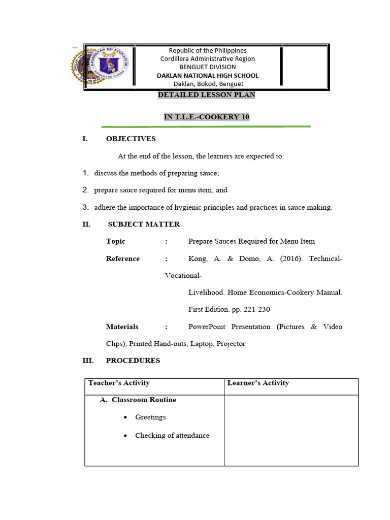 Dlp-Cookery 10-W3 | PDF | Sauce | Cuisine