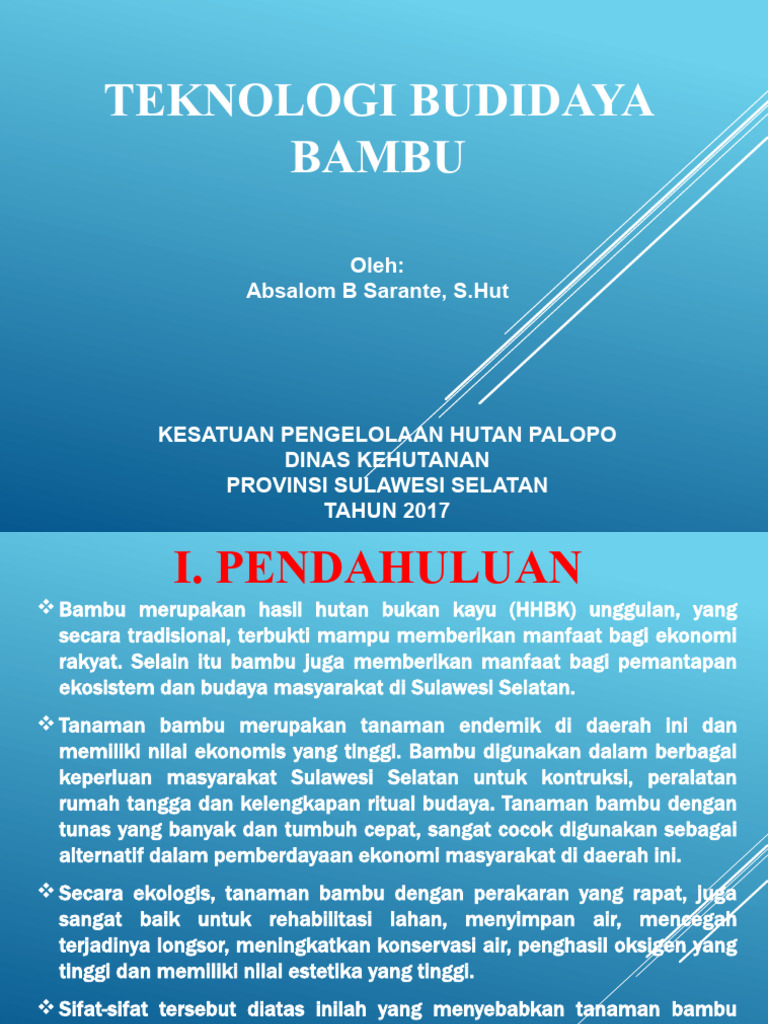 Teknologi Budidaya Bambu | PDF | Griya & Taman