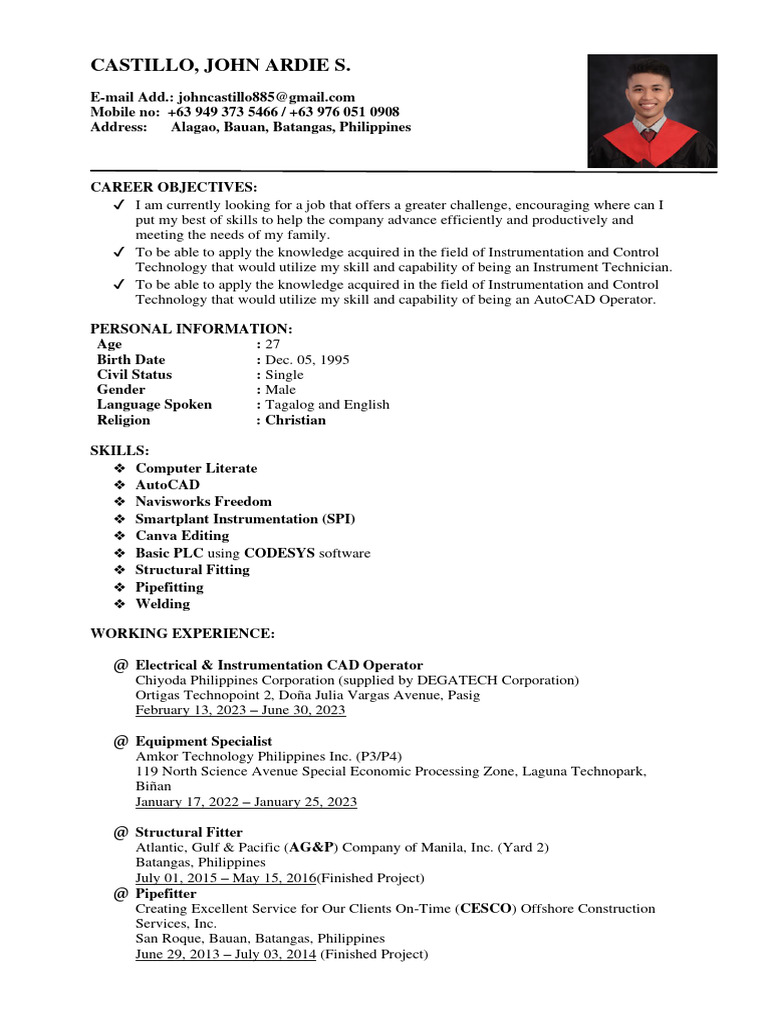 Sample Resume (CAD Drafter) | PDF
