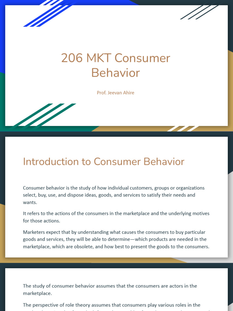 206 MKT Consumer Behavior: Prof. Jeevan Ahire | PDF | Id | Consumer ...