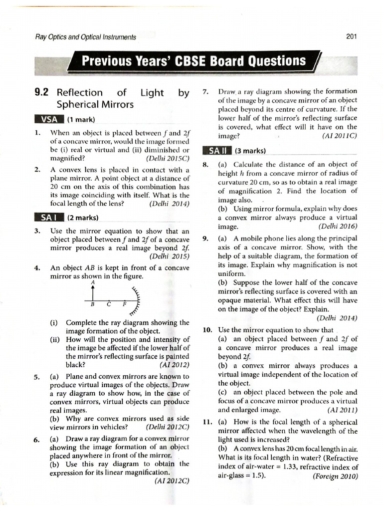 Ray Optics (Solved Papers) | PDF Ray Optics (Solved Papers) | PDF