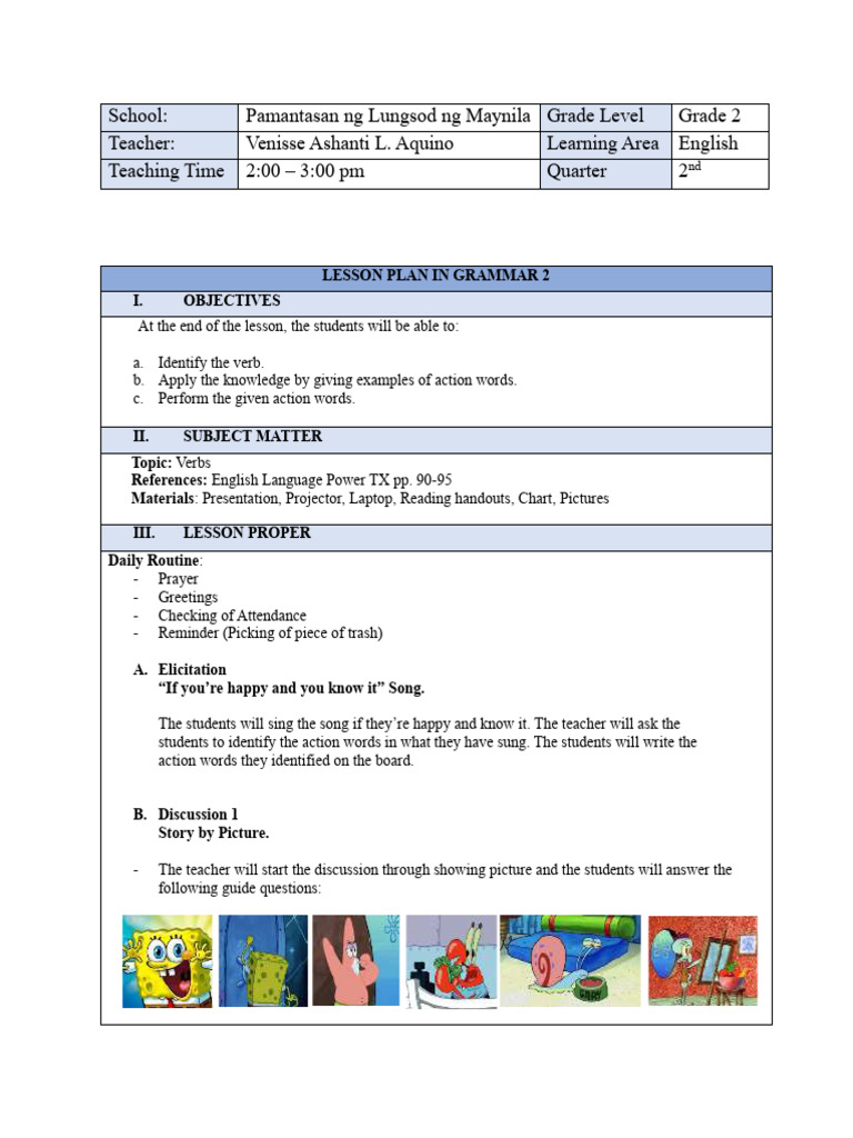 Grammar Micro Teaching | PDF | English Language | Verb