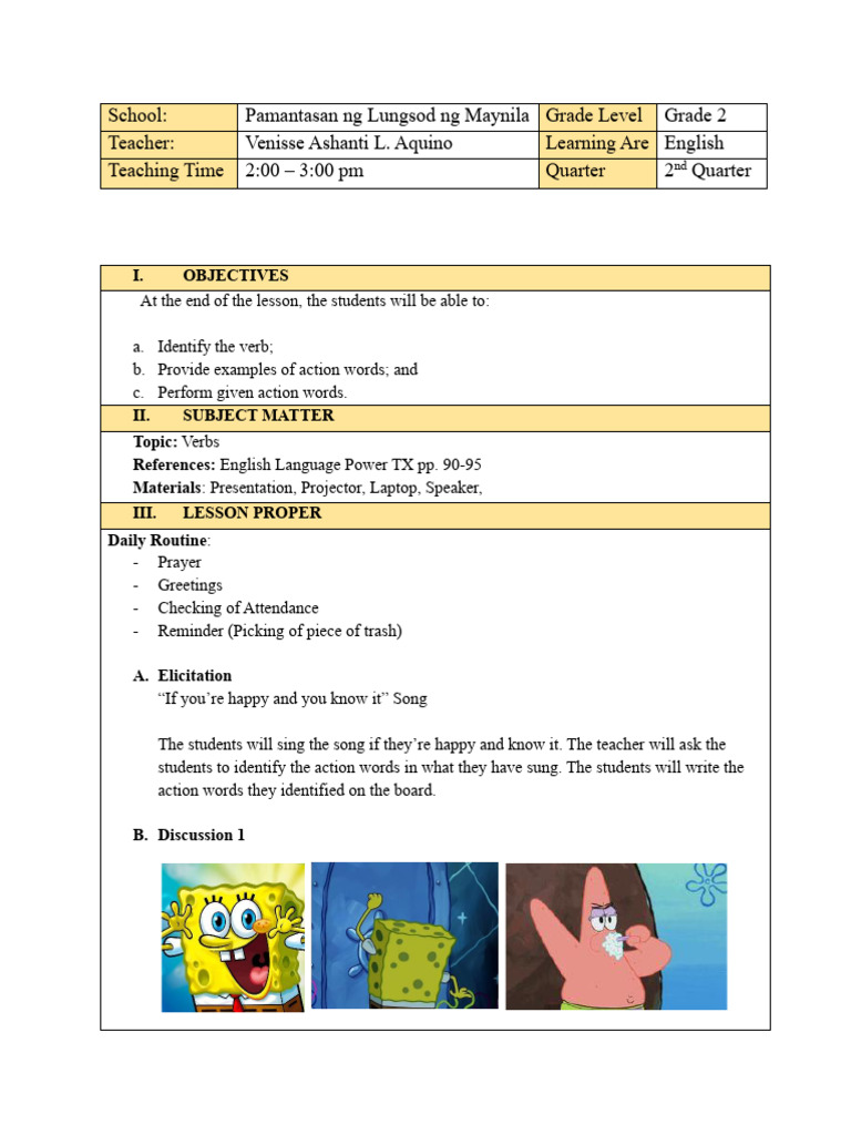 Aquino - LP in English | PDF | Verb | English Language