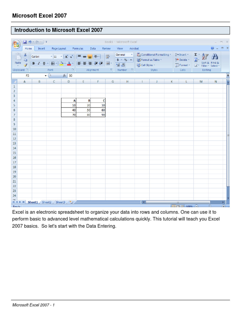 Microsoft Excel 2007 | PDF | Microsoft Excel | Spreadsheet Microsoft Excel 2007 | PDF | Microsoft Excel | Spreadsheet