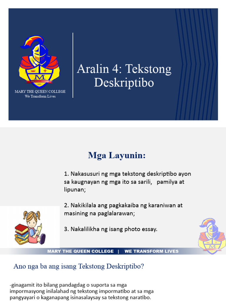 Aralin 4 Pagbasa at Pagsusuri NG Iba T Ibang Teksto Tungo Sa ...