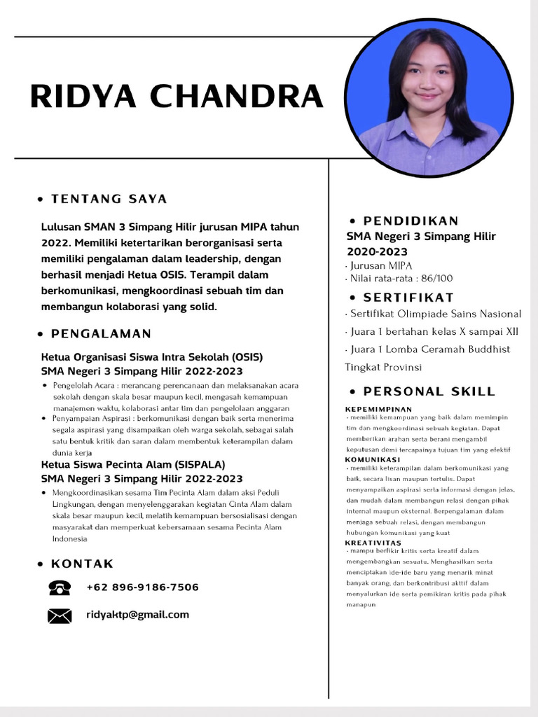 CV Ridya Chandra | PDF