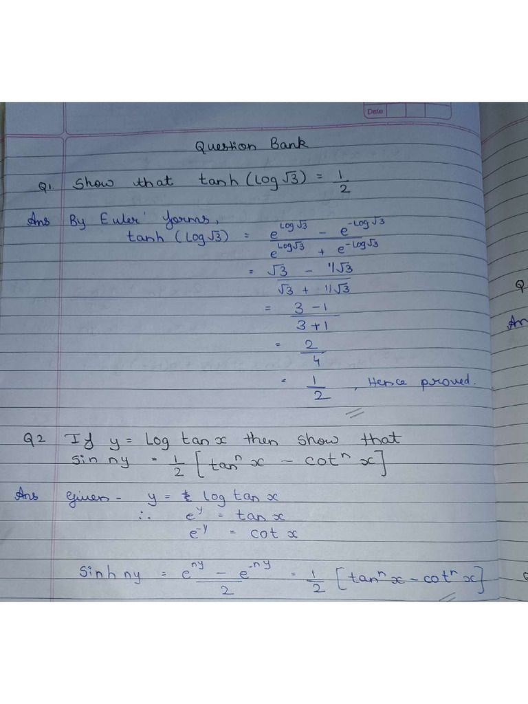 Maths QB Solution | PDF
