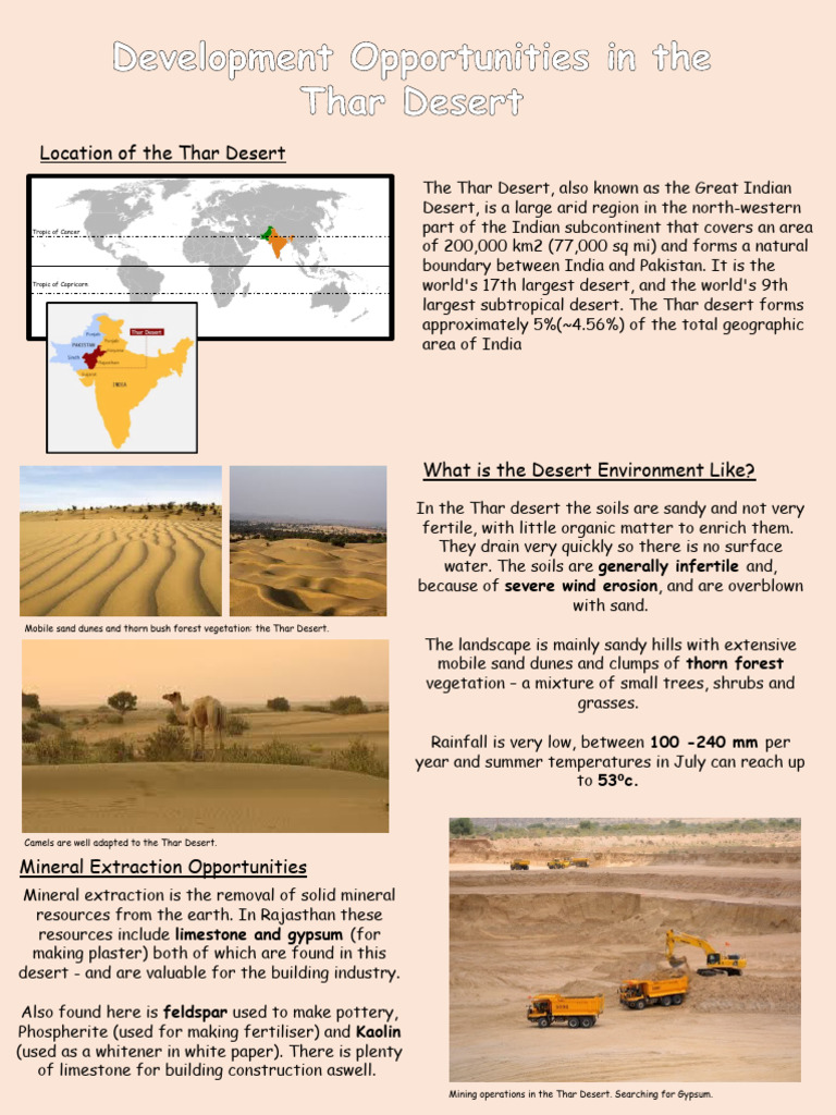 Thar Desert Information Sheet 3 | PDF | Desert | Sand
