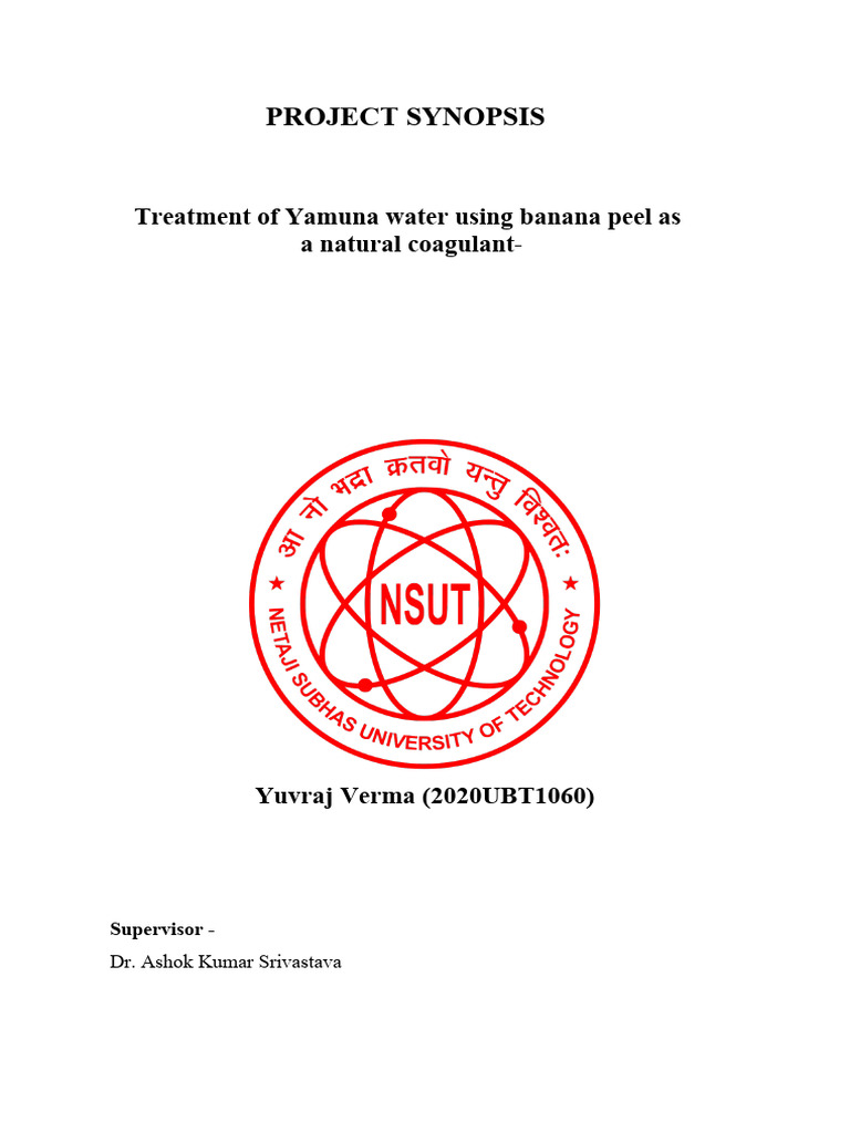 B.Tech Project Synopsis - Yuvraj Verma Final | Download Free PDF | Water | Chemistry