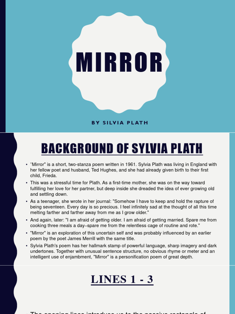Mirror by Sylvia Plath | PDF | Sylvia Plath | Mirror