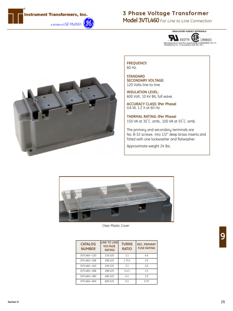 3VTL460 | PDF | Transformer | Materials Science