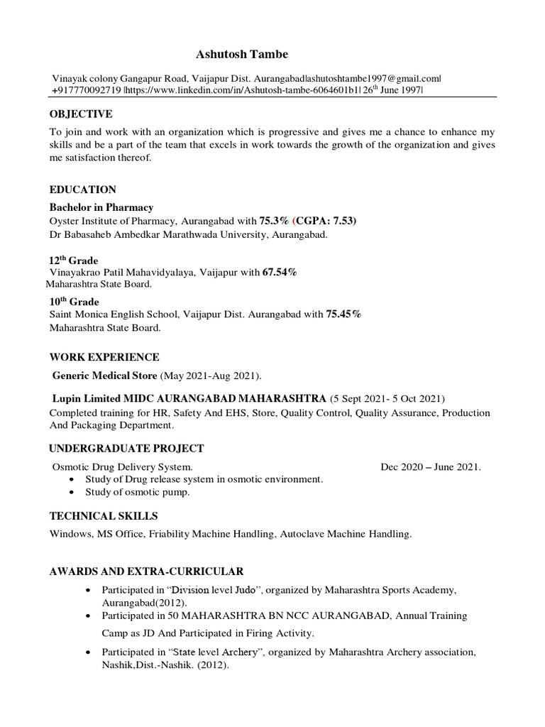 Ashutosh's Resume-1 | PDF