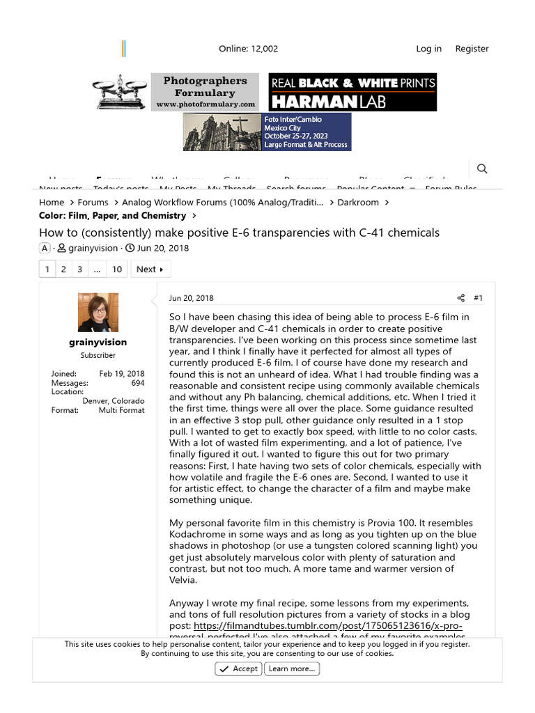 How To (Consistently) Make Positive E-6 Transparencies With C-41 Chemicals Photrio - Com ...